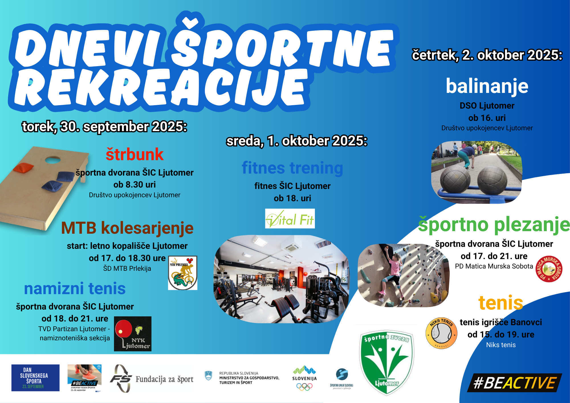Dnevi športne rekreacije – Športna zveza Ljutomer
